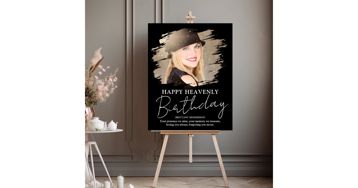 Birthday Tribute Photo Memorial Sign | Zazzle
