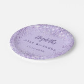Birthday violet confetti elegant paper plates | Zazzle