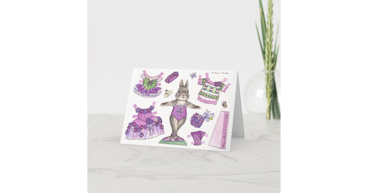 Birthday Violet Paper Doll Card | Zazzle