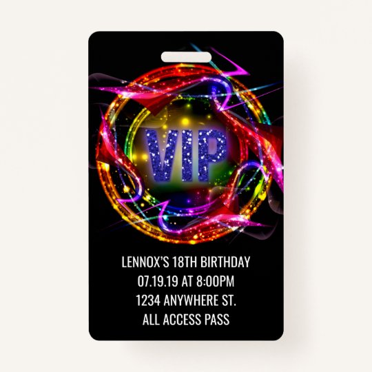 Birthday VIP Pass Badge Invitation | Zazzle.com