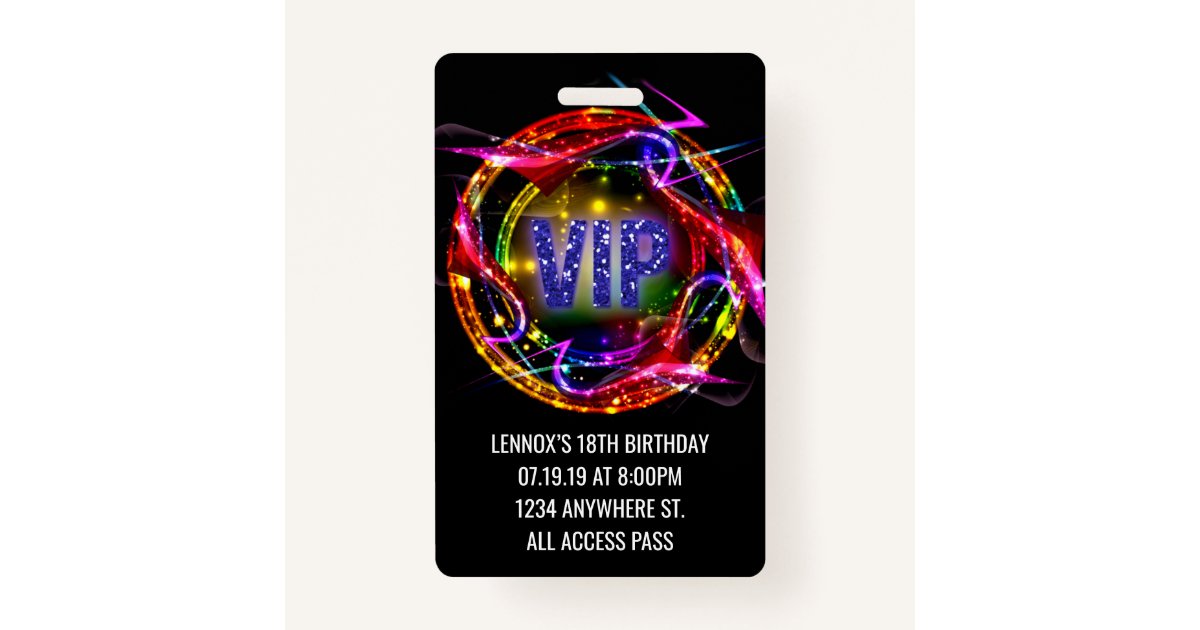 Birthday VIP Pass Badge Invitation | Zazzle