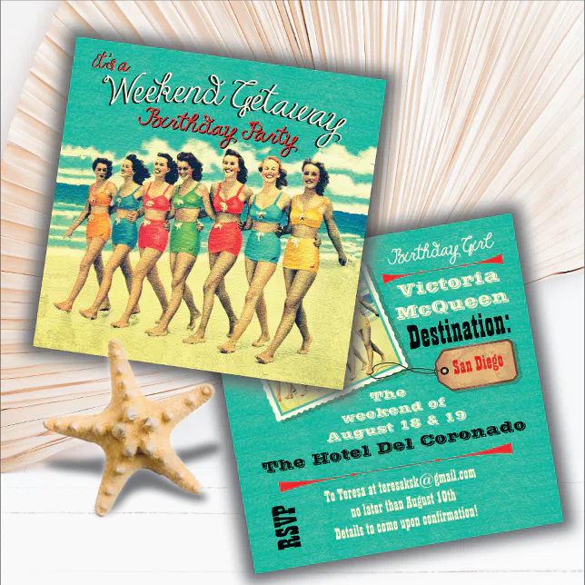 Birthday Weekend Getaway Party Invitations | Zazzle