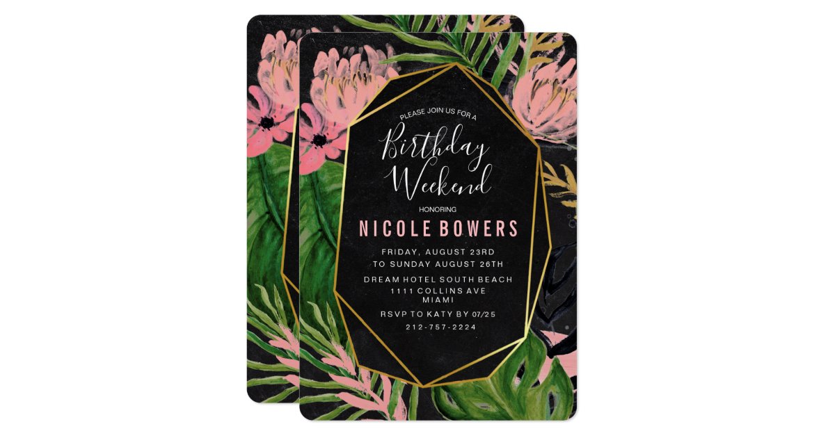 Birthday Weekend Itinerary Invitation | Zazzle.com