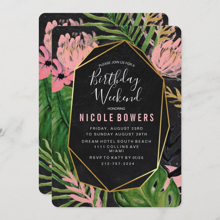 Birthday Weekend Itinerary Invitation | Zazzle