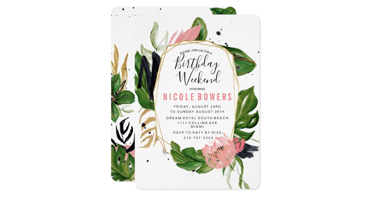 Birthday Weekend Itinerary Invitation | Zazzle.com