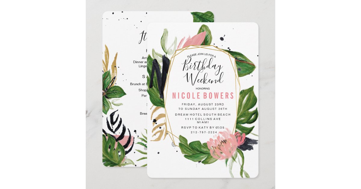 Birthday Weekend Itinerary Invitation | Zazzle