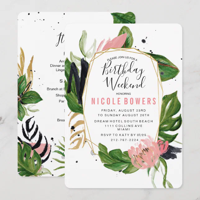 Birthday Weekend Itinerary Invitation | Zazzle