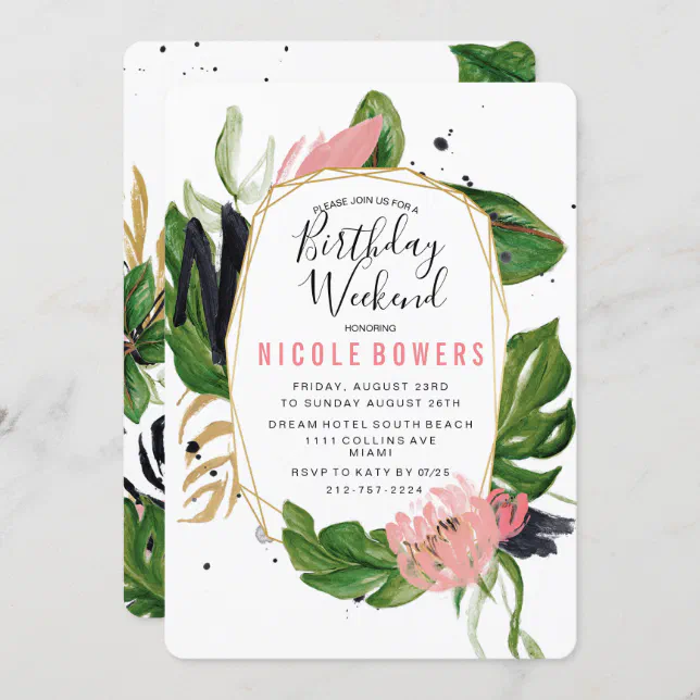 Birthday Weekend Itinerary Invitation | Zazzle