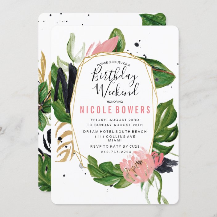 Birthday Weekend Itinerary Invitation | Zazzle.com