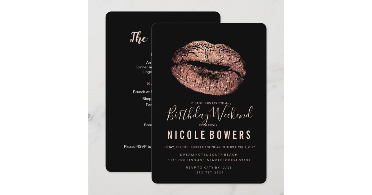 Birthday Weekend Itinerary Invitation | Zazzle