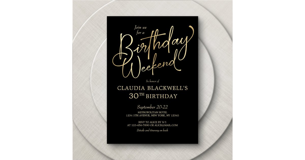 Birthday Weekend Itinerary Invitation | Zazzle