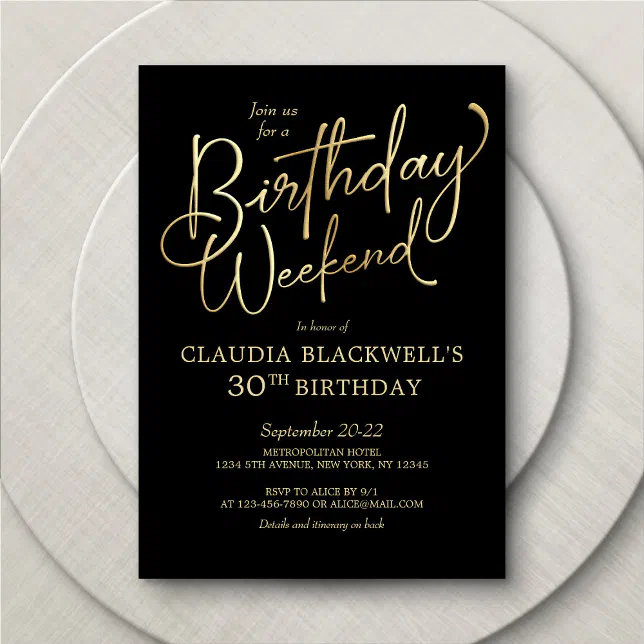 Birthday Weekend Itinerary Invitation | Zazzle