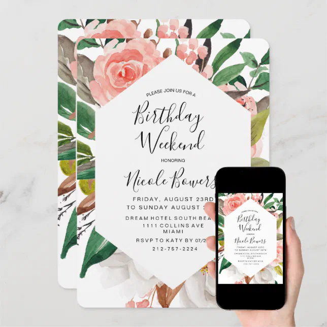 Birthday Weekend Itinerary Invitation | Zazzle