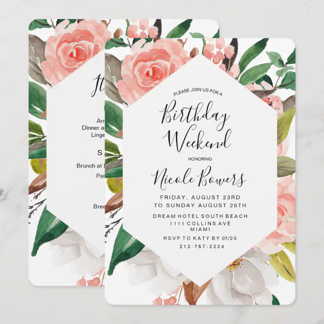 Birthday Weekend Itinerary Invitation | Zazzle