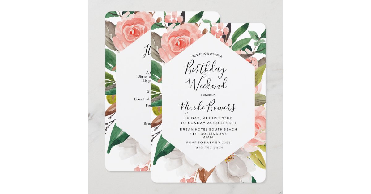 Birthday Weekend Itinerary Invitation | Zazzle