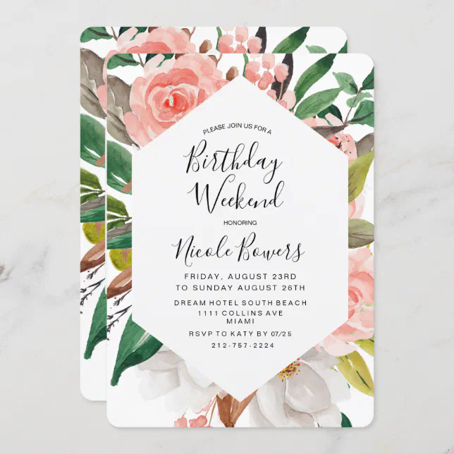 Birthday Weekend Itinerary Invitation | Zazzle