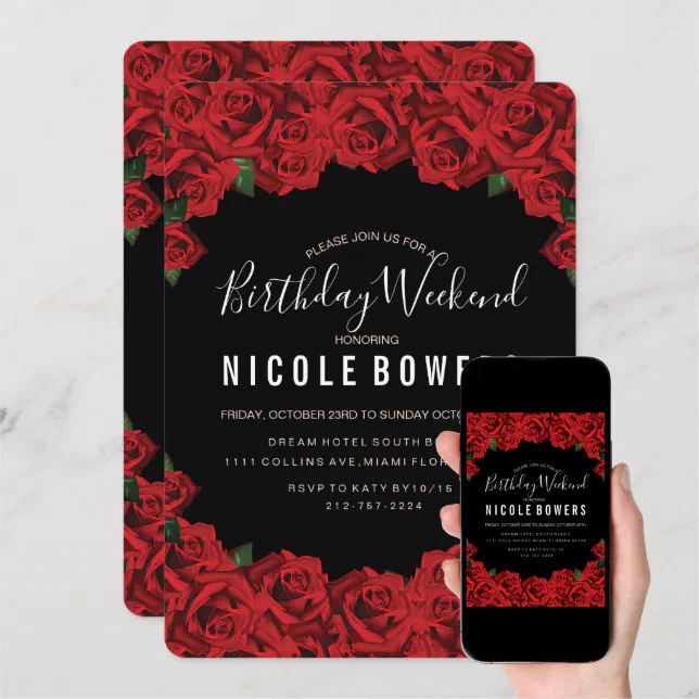 Birthday Weekend Itinerary Invitation | Zazzle