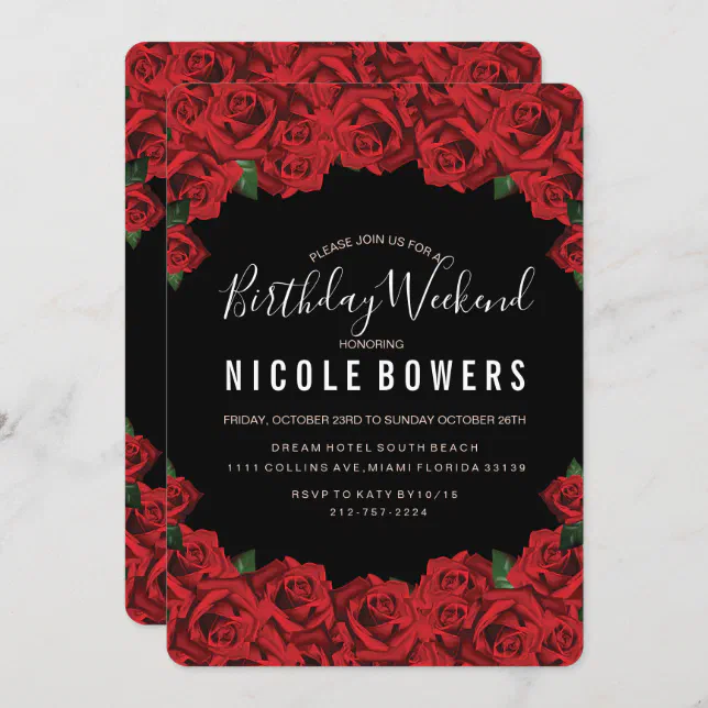 Birthday Weekend Itinerary Invitation | Zazzle