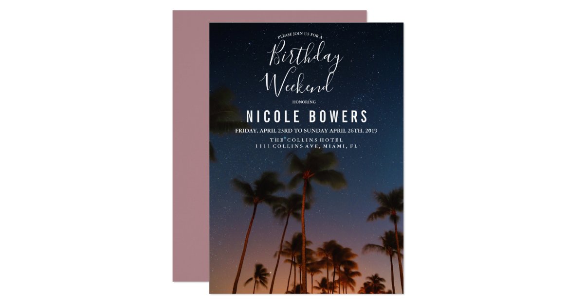 Birthday Weekend Tropical Invitation | Zazzle.com