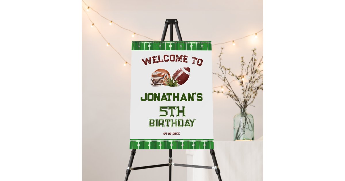 Birthday Welcome Sign Football | Zazzle