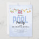 Birthday Whimsical Pool Party Swimsuits QR Code Invitation | Zazzle