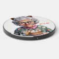 Birthday Wireless Charger with Old Lady and Cake | Zazzle