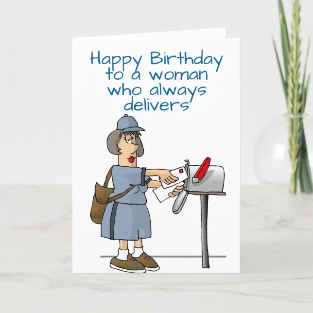 **BIRTHDAY WISH** YOUR TURN TO RECEIVE! MAIL LADY CARD | Zazzle