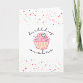 Birthday Wishes | Cute Cupcake Card | Zazzle