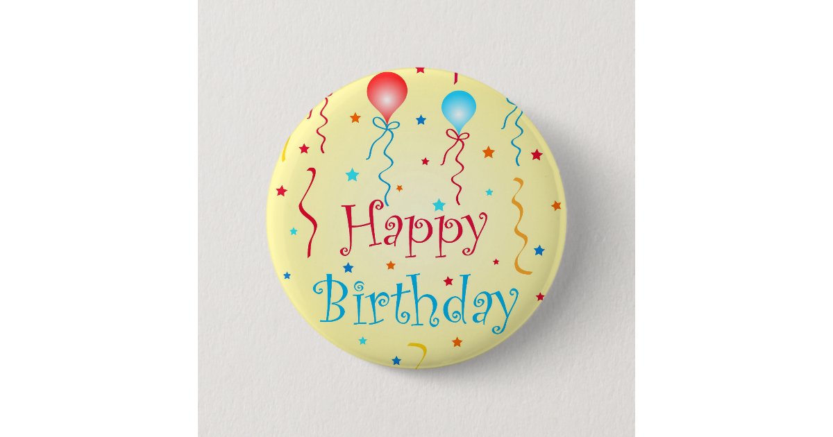 Birthday wishes - Pin button | Zazzle