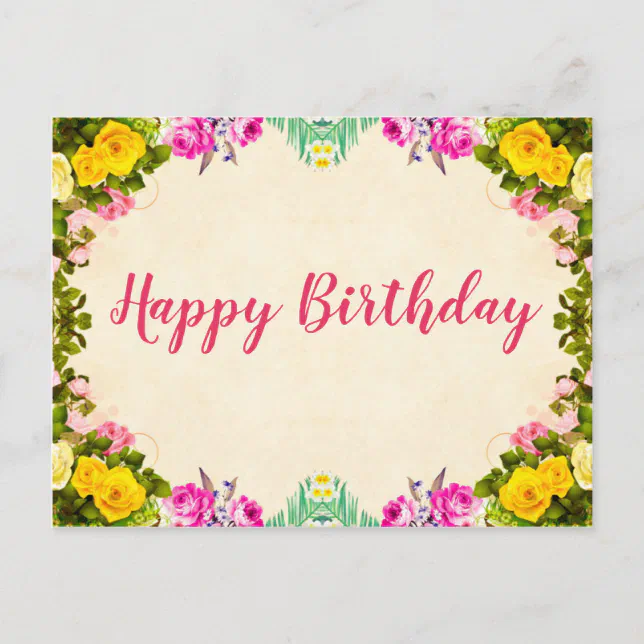 Birthday Wishes Postcard | Zazzle