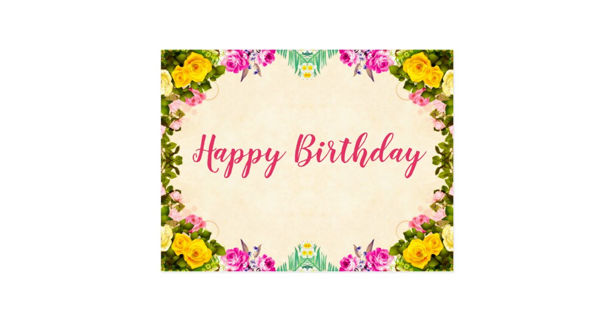 Birthday Wishes Postcard | Zazzle.com