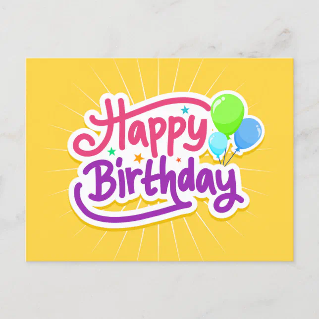 Birthday wishes postcard | Zazzle