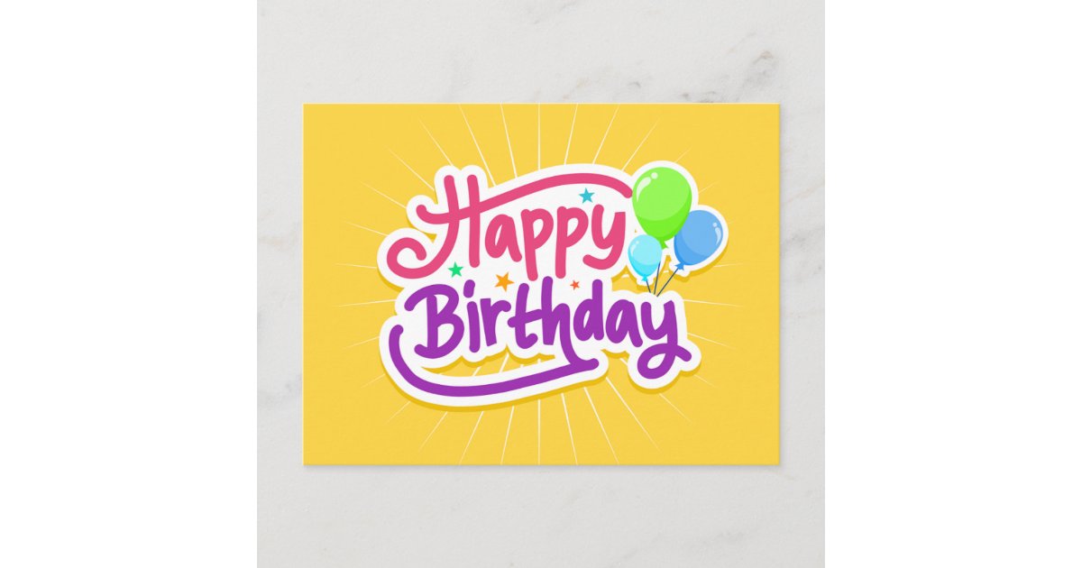 Birthday wishes postcard | Zazzle
