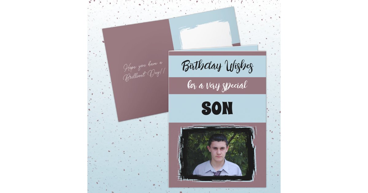 Birthday wishes special son plum card | Zazzle