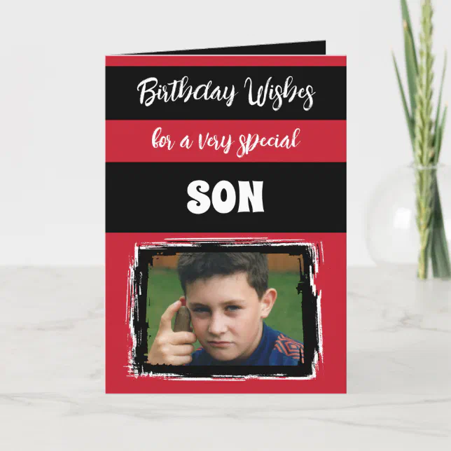 Birthday wishes special son red card | Zazzle