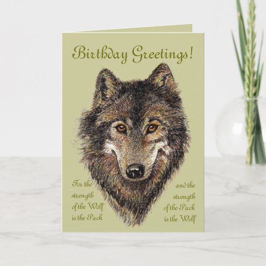 Birthday Wolf, Wolves & Quote, Animal, Card | Zazzle.com