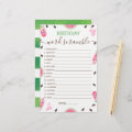 Birthday word scramble game with Answer Watermelon | Zazzle
