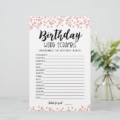 Birthday word scramble game with Answers | Zazzle