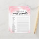 Birthday Word Scramble Rose Gold Party Game Card | Zazzle