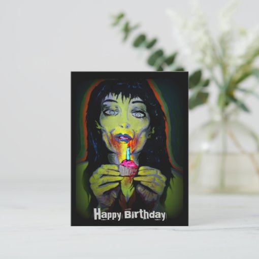 'Birthday Zombie' Postcard | Zazzle