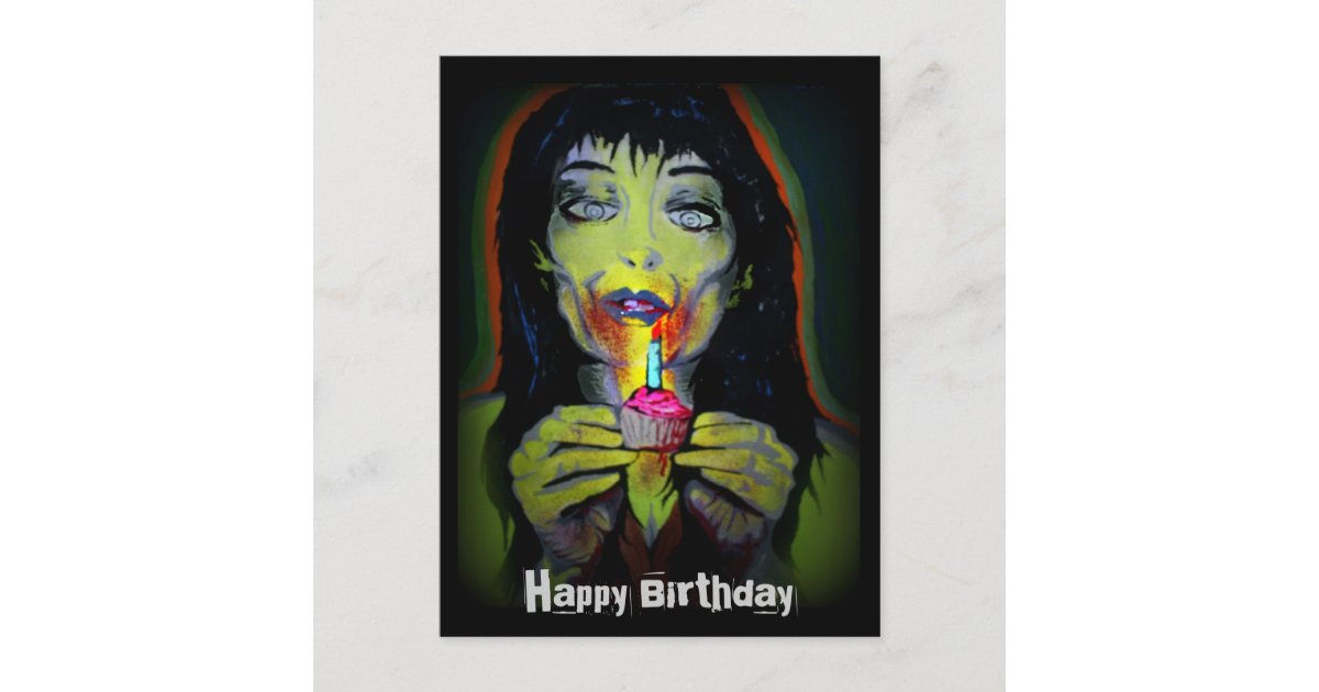 'Birthday Zombie' Postcard | Zazzle