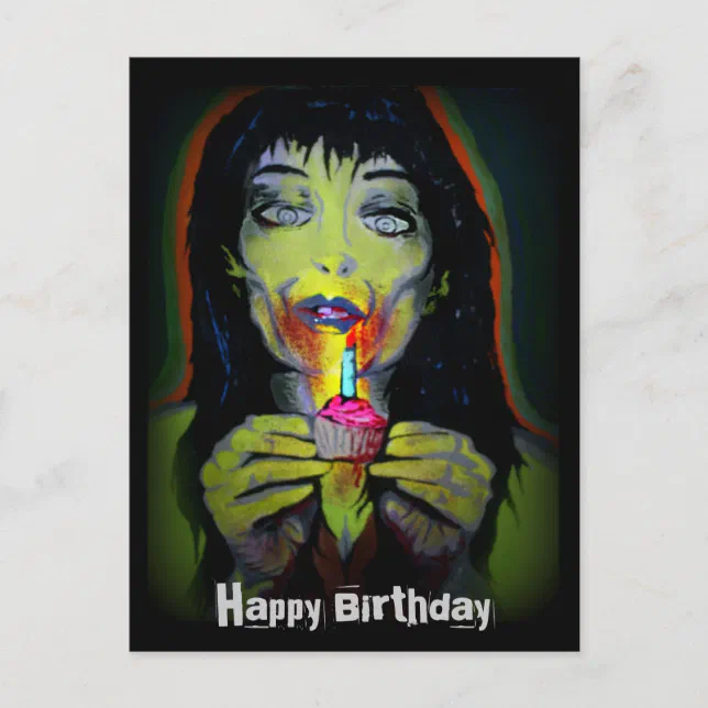 'Birthday Zombie' Postcard | Zazzle