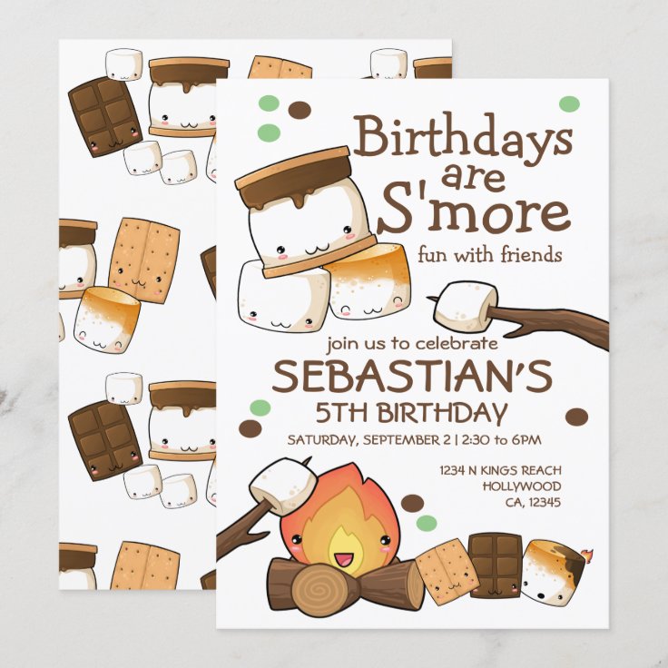 Birthdays are more fun with friends marshmallow invitation | Zazzle