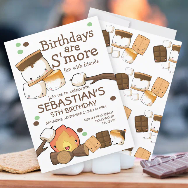 Birthdays are more fun with friends marshmallow invitation | Zazzle
