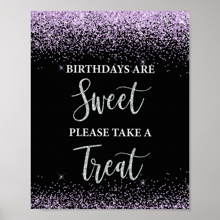 Birthdays are Sweet Please Take a Treat Party Sign | Zazzle