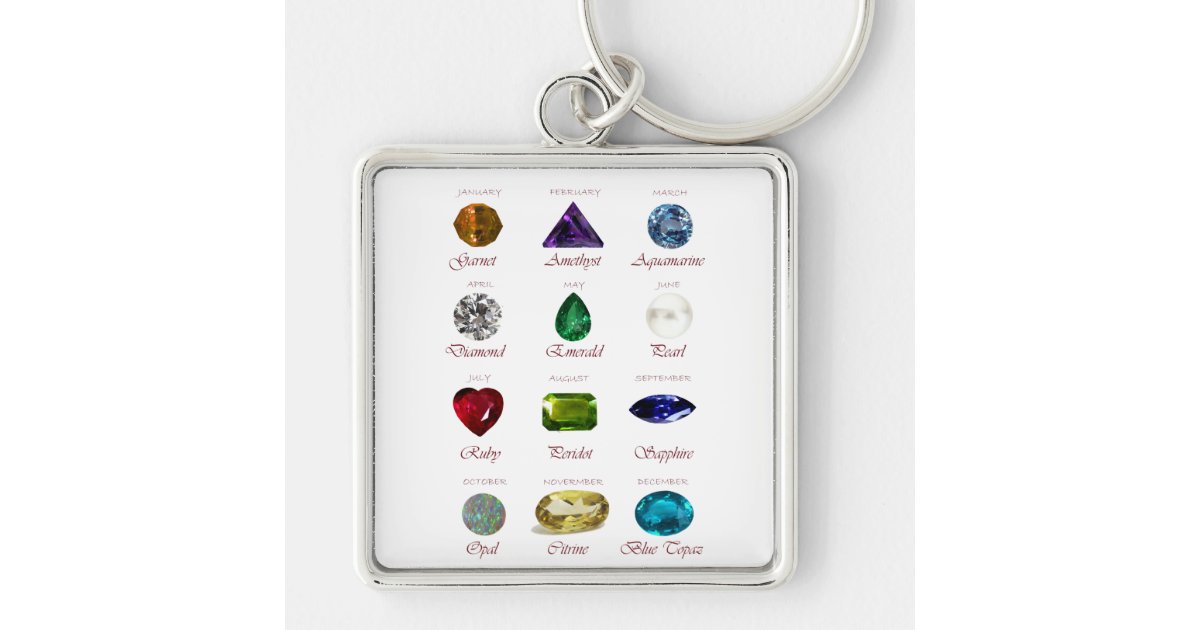 Birthstone Chart Keychain | Zazzle