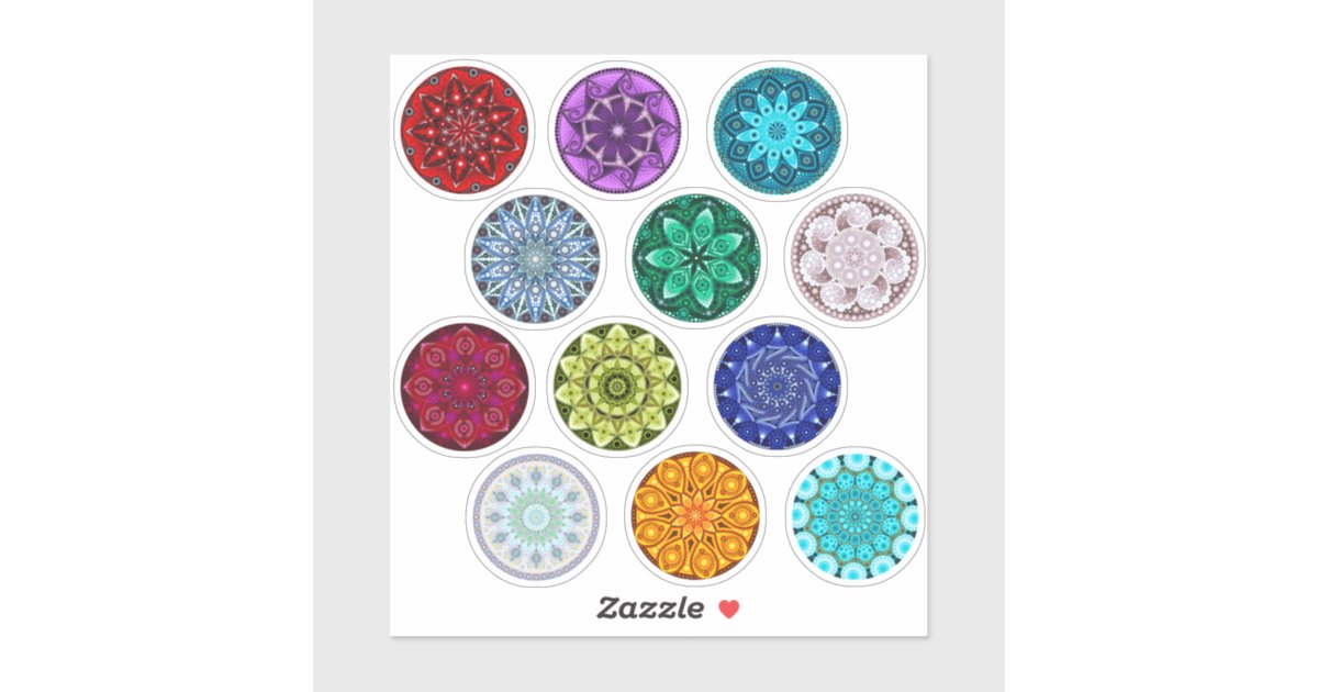 Birthstone Mandala Sticker Pack | Zazzle