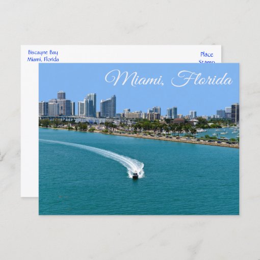 Biscayne Bay Miami Beach Florida Postcard | Zazzle