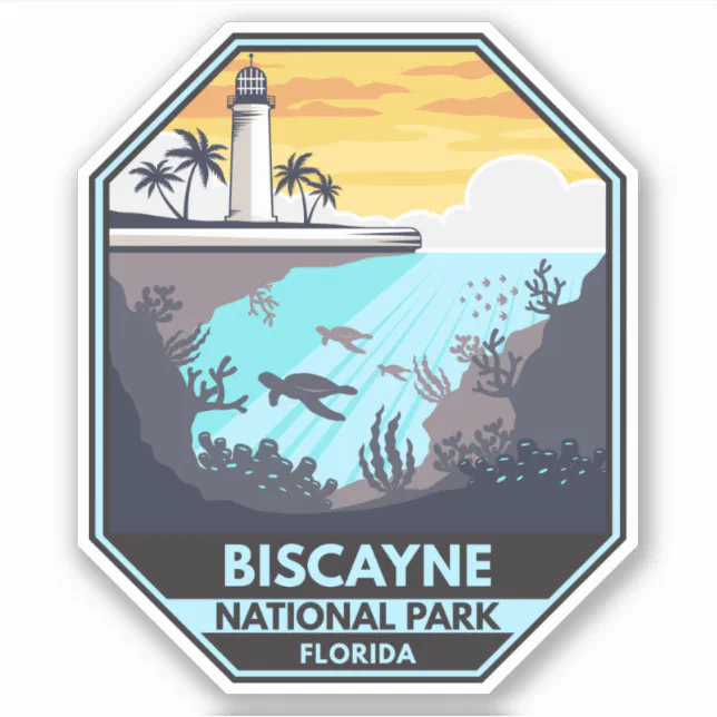 Biscayne National Park Florida Emblem Sticker | Zazzle