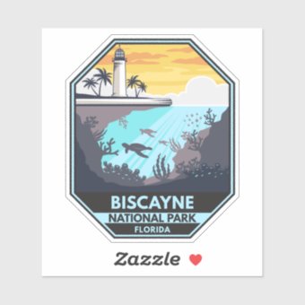 Biscayne National Park Florida Emblem Sticker | Zazzle